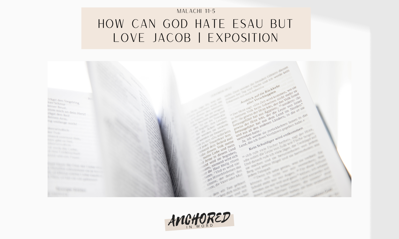 How can God hate Esau but Love Jacob | EXPOSITION - Anchored in Word